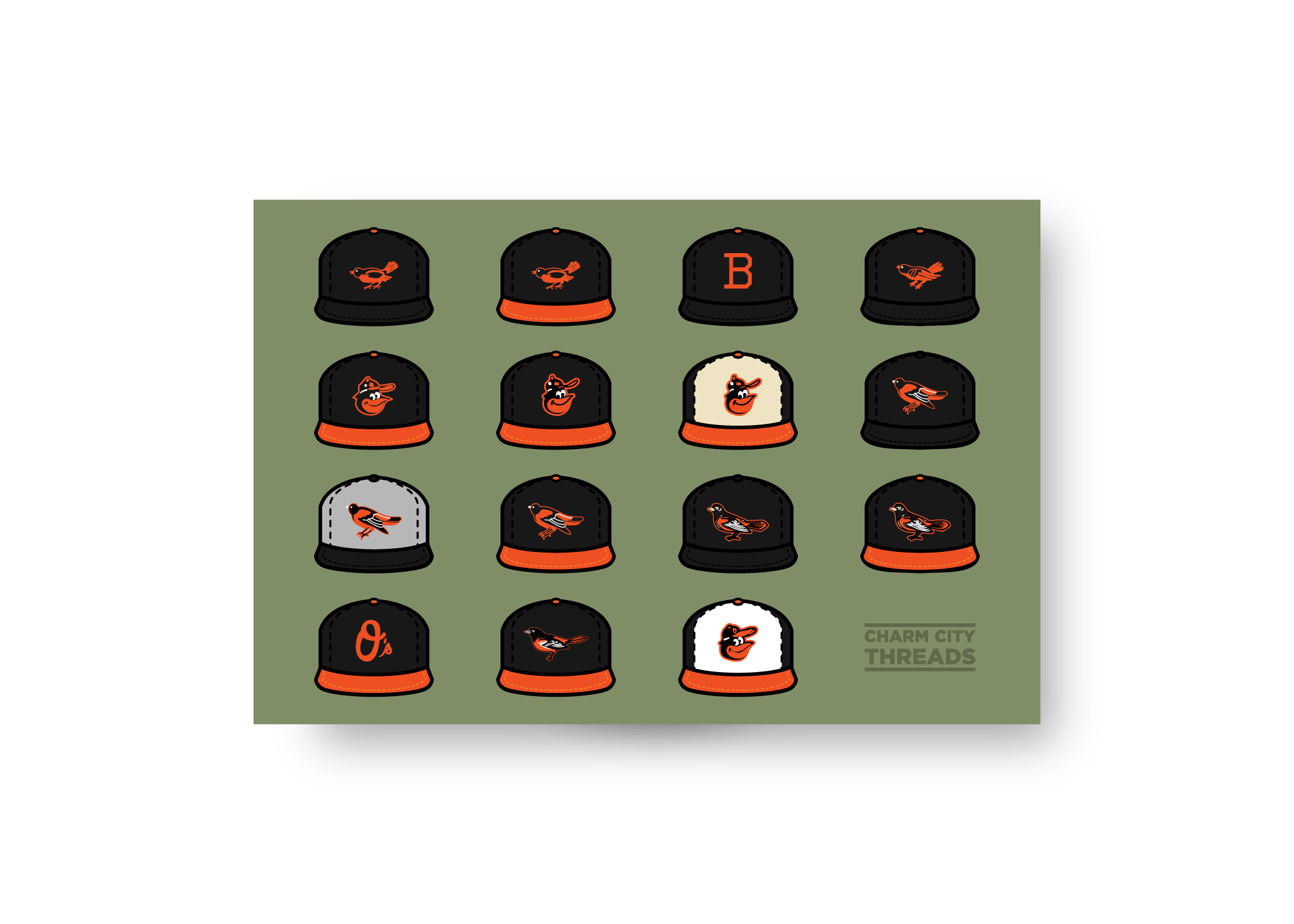 Baltimore Orioles Cap History Postcard – Charm City Threads